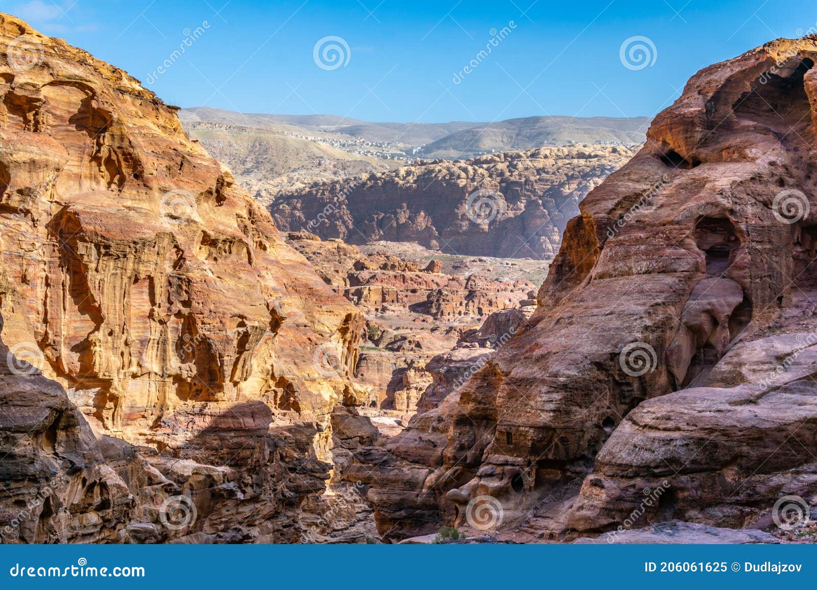 Aerial View of Petra Valley in Jordan Stock Image - Image of ancient ...