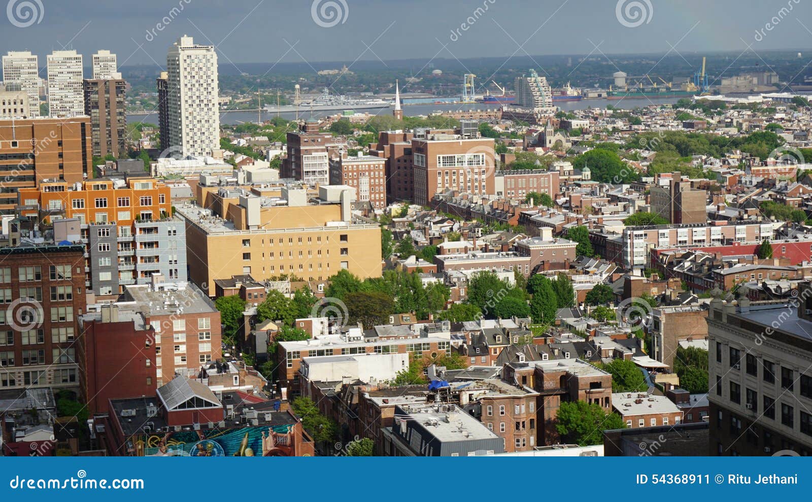 Aerial View of Philadelphia Stock Image - Image of america, dome: 54368911