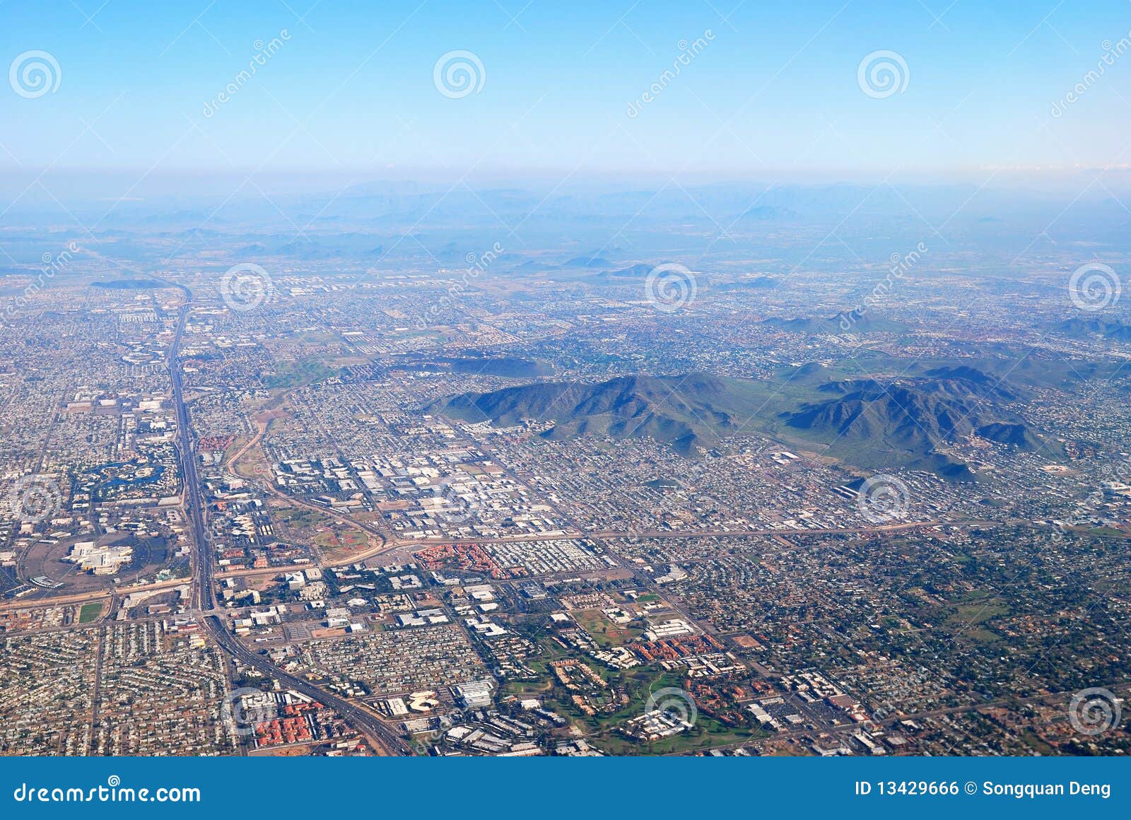 Aerial View of Phoenix City, Arizona Stock Photo - Image of desert ...