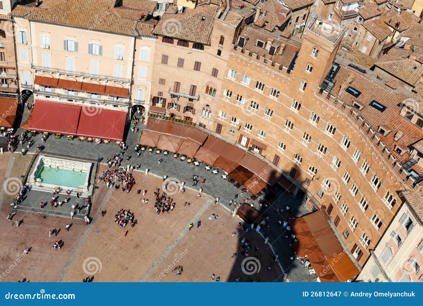 Aerial View on Piazza Del Campo Stock Image - Image of landmark ...