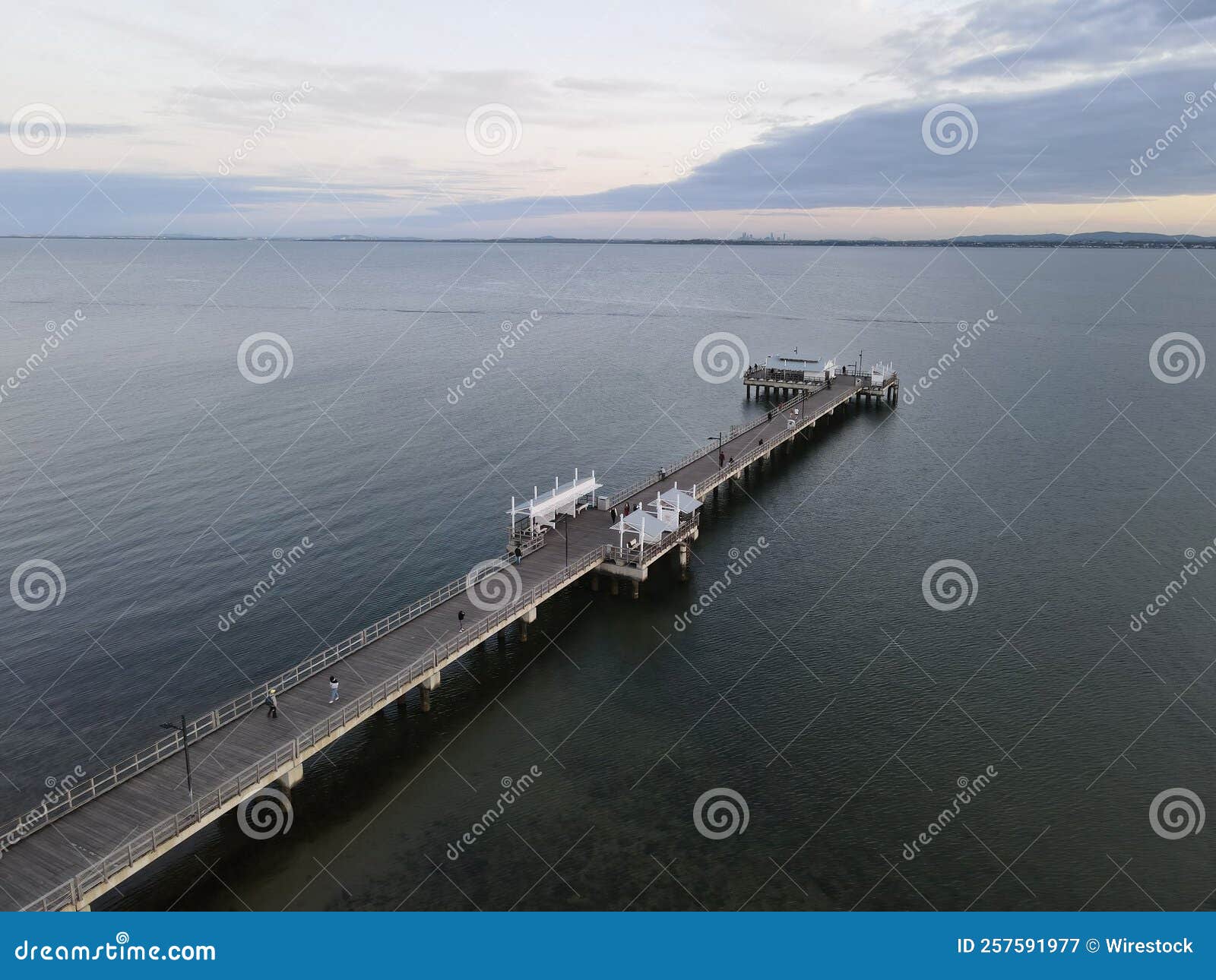 Aerial View of a Pier in the Ocean Stock Image - Image of pier, harbor ...