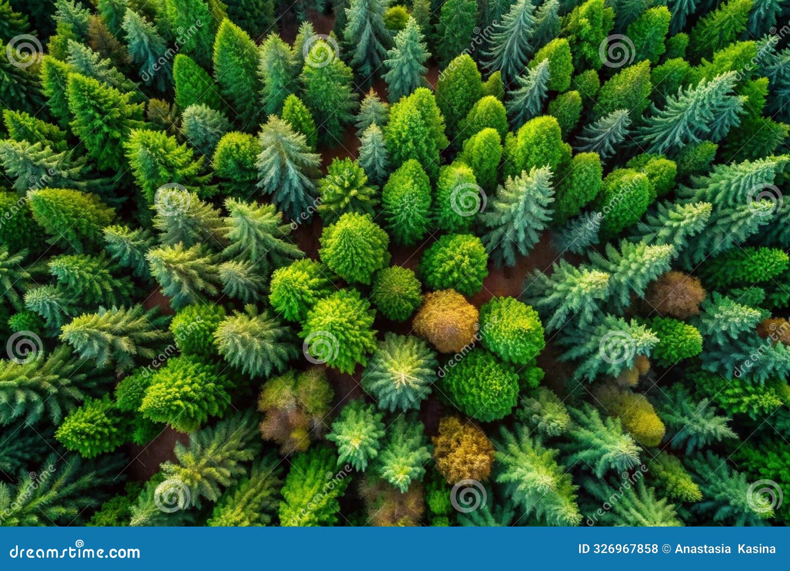 Aerial View of a Pine Forest Stock Illustration - Illustration of ...