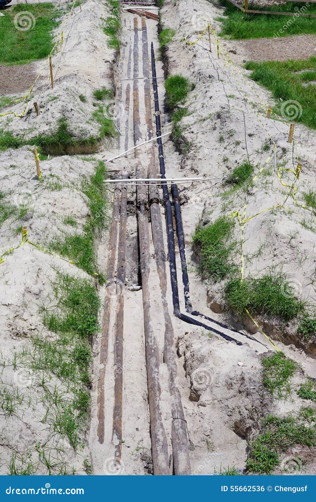 Aerial View of Pipeline Construction Stock Photo - Image of liquid ...
