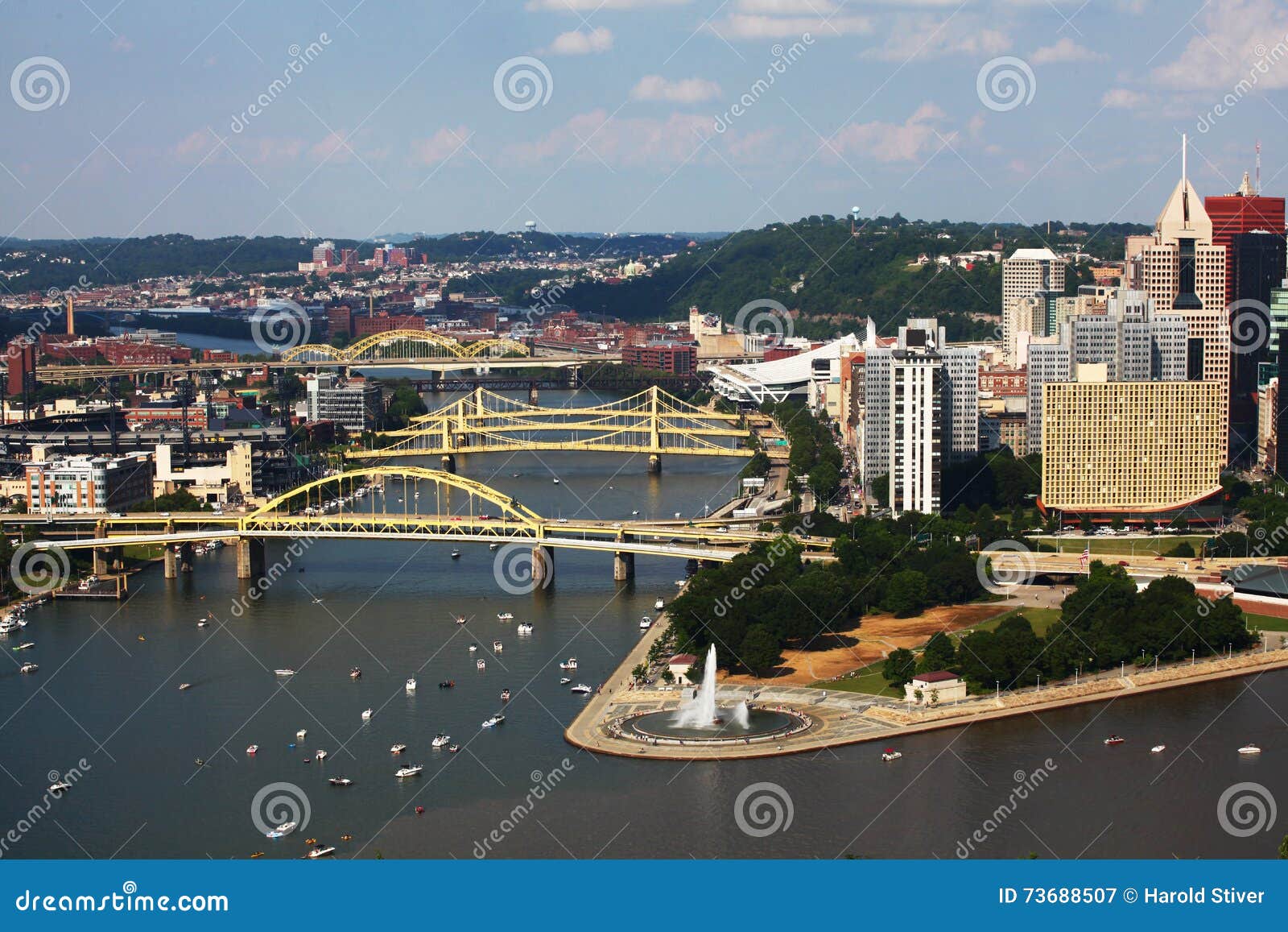 Aerial View of the Pittsburgh, Pennsylvania Skyline Stock Image - Image ...