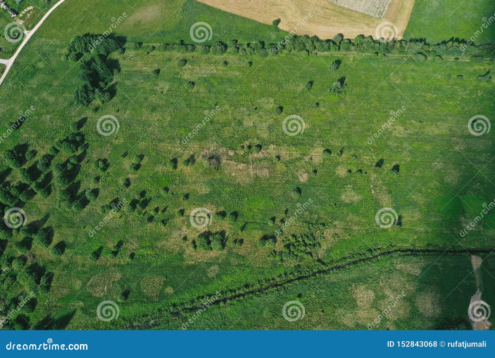 Aerial View of Plains and Fields Stock Photo - Image of grass, weather ...