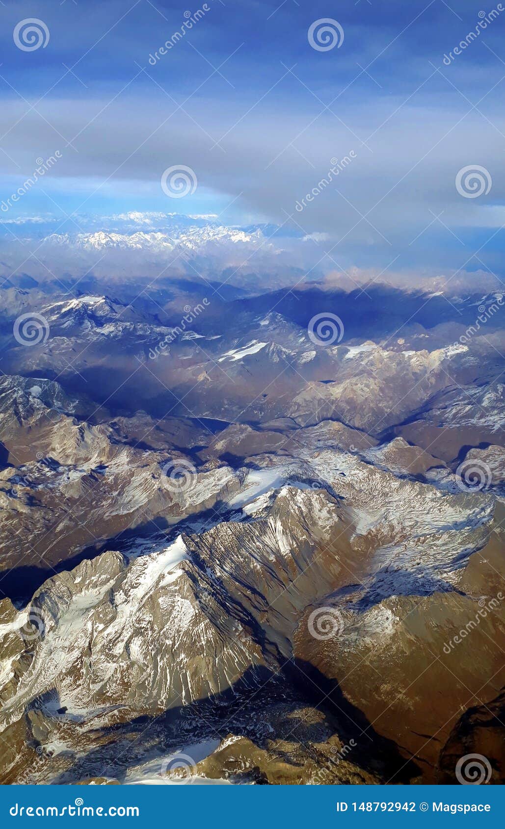 Aerial View from the Plane on Alps Mountains Stock Photo - Image of ...