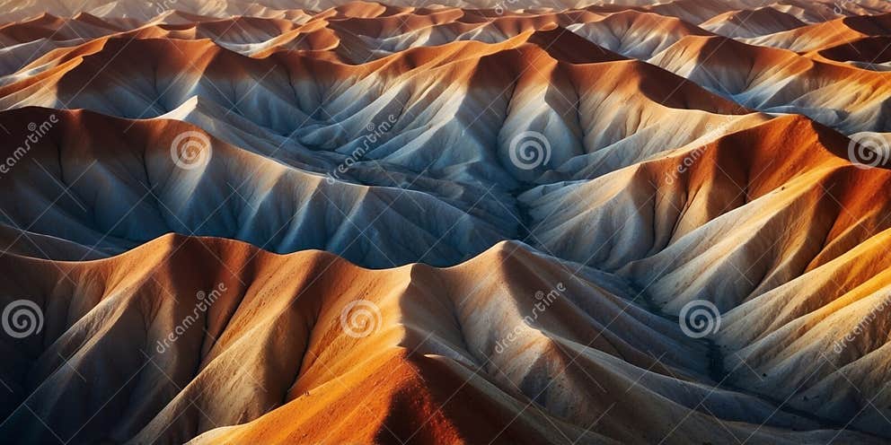 An Aerial View of a Plateau Eroded into a Series of Sharp Ridges. Stock ...