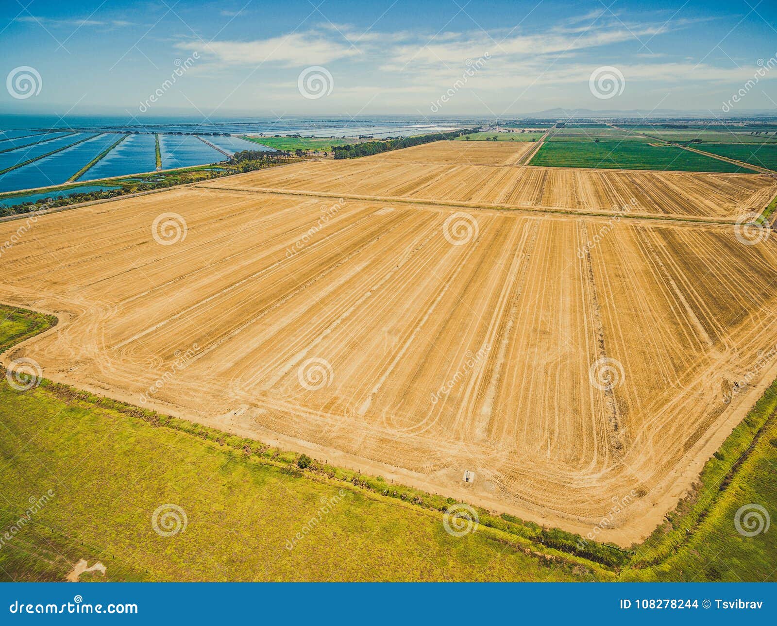 Aerial View of Plowed Field. Stock Photo - Image of outback, meadows ...