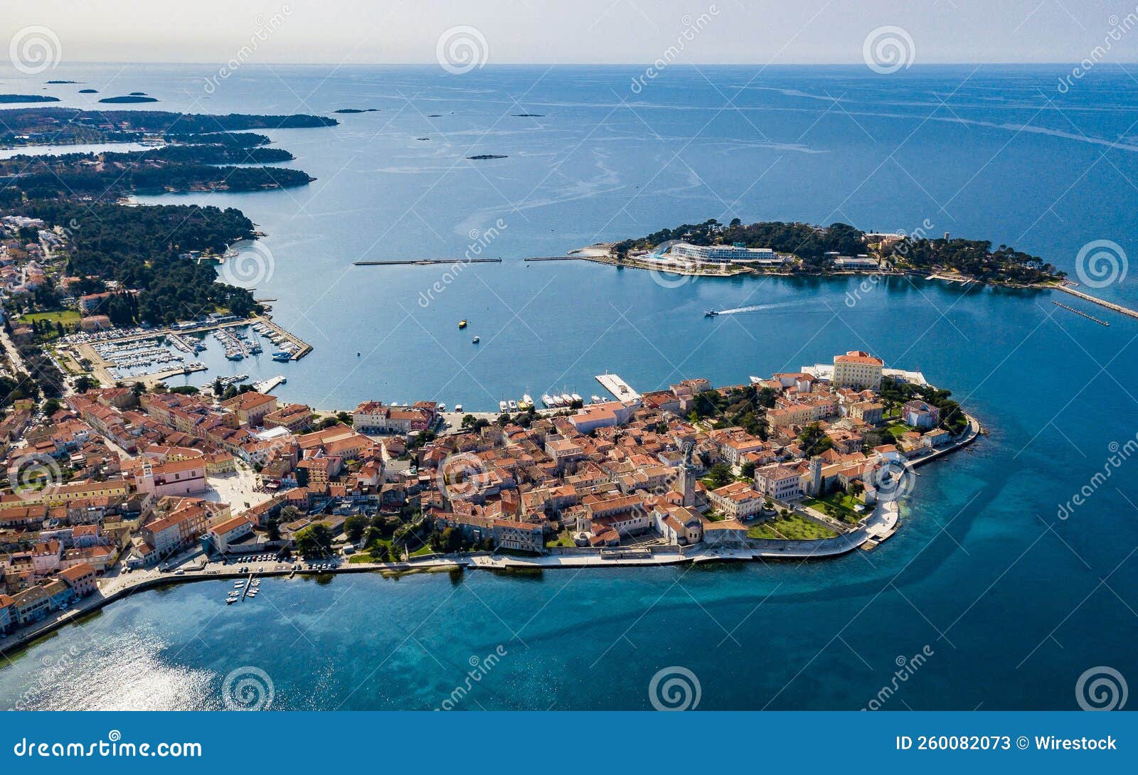 Aerial View of Porec, Croatia Stock Image - Image of island, croatia ...