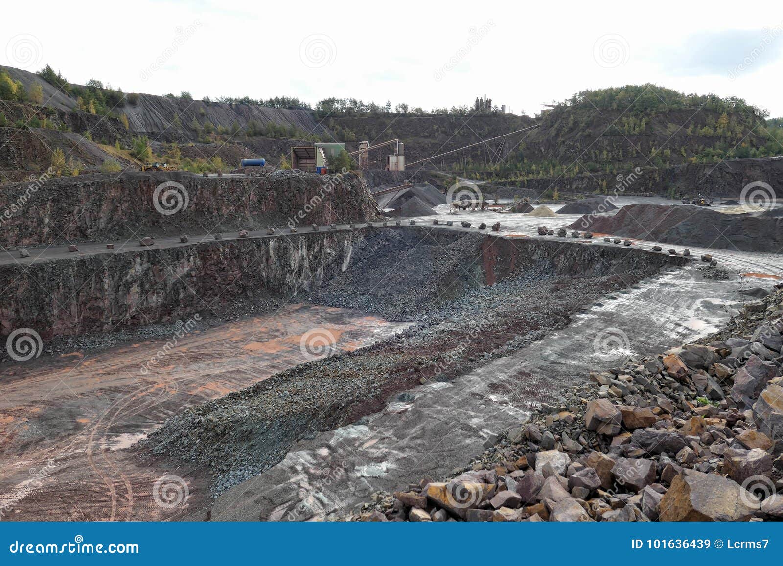 Aerial View into a Porphyry Mine. Quarry. Stock Image - Image of ...
