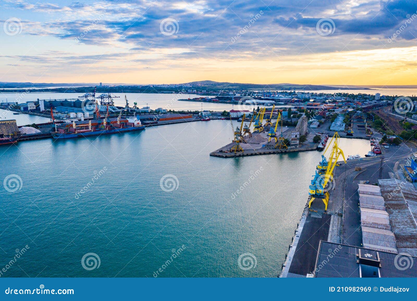Aerial View of the Port of Bourgas in Bulgaria Stock Image - Image of ...