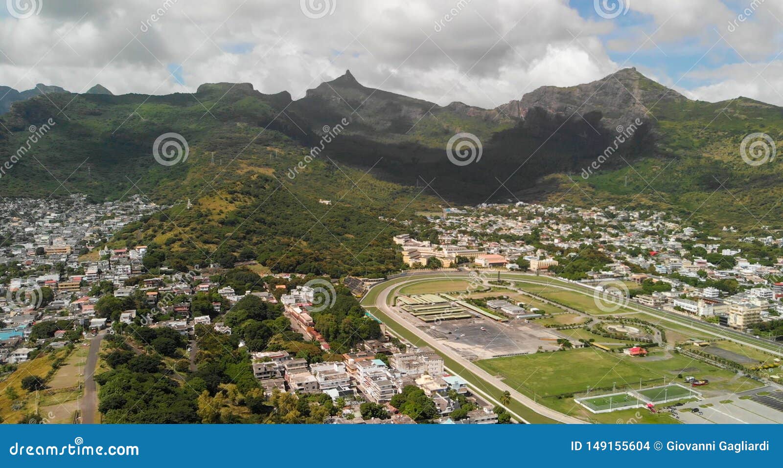 Aerial View of Port Louis in Mauritus Stock Photo - Image of drone ...