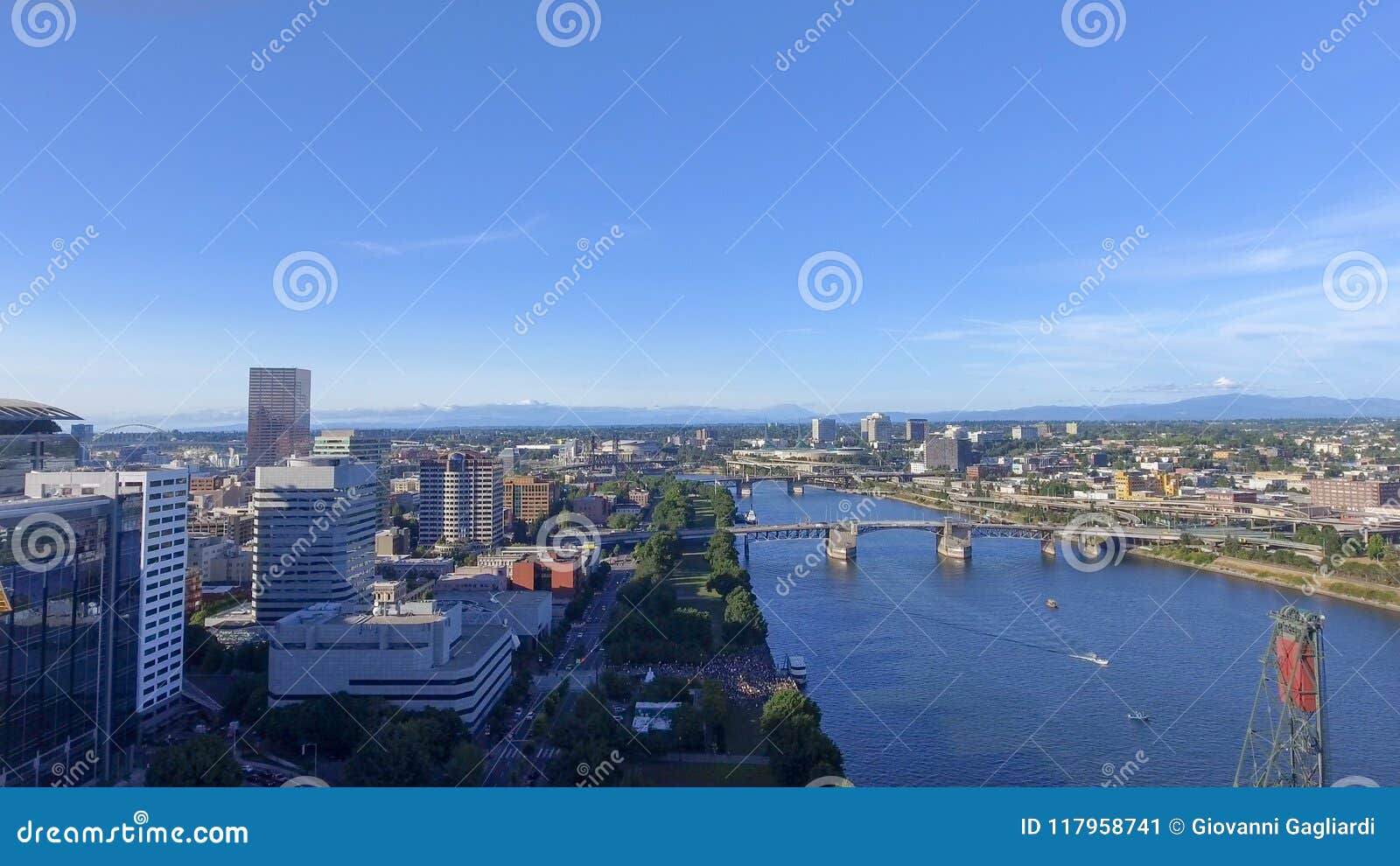 Aerial View of Portland, Oregon Stock Image - Image of travel, skyline ...