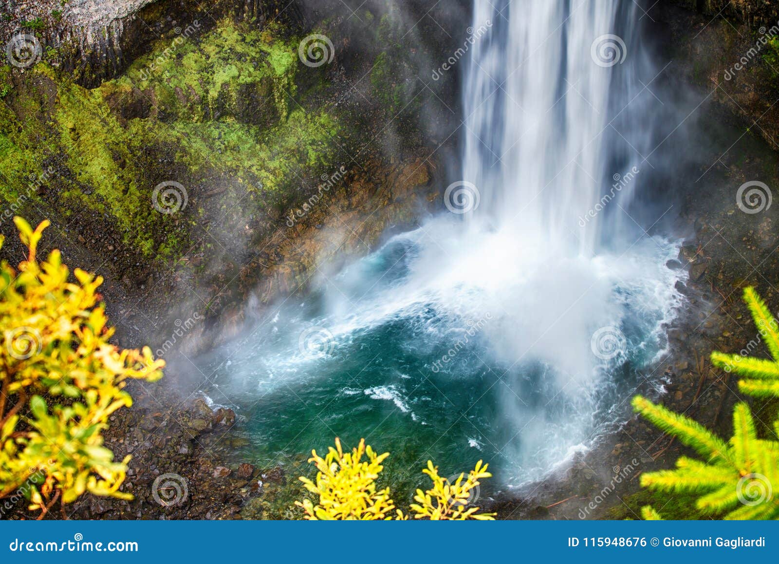 Aerial View of Powerful Waterfalls Stock Photo - Image of nature ...
