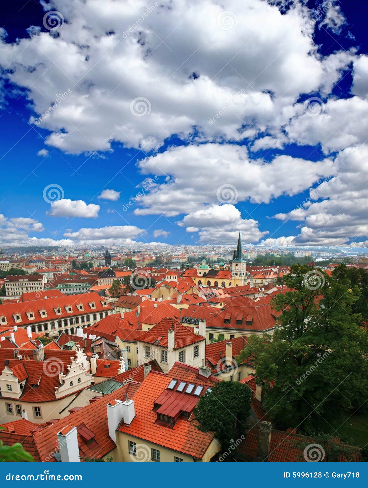 The aerial view of Prague stock photo. Image of castle - 5996128