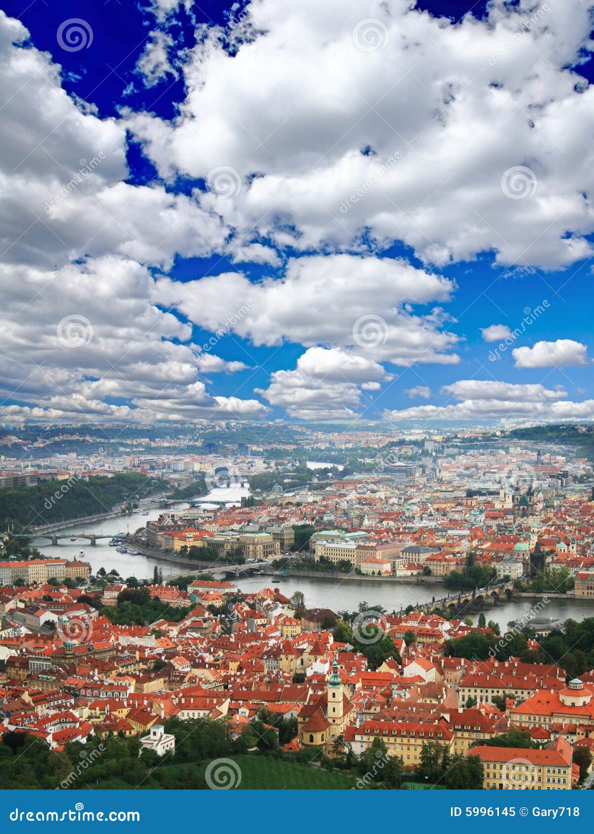 The aerial view of Prague stock image. Image of roof, historical - 5996145