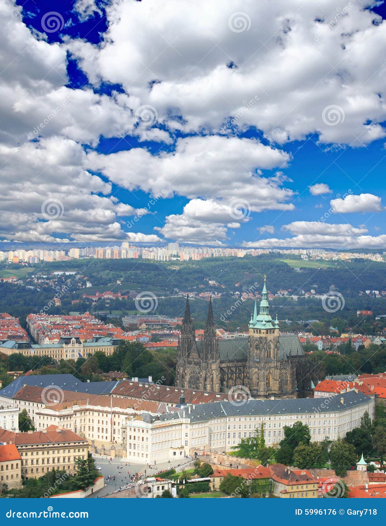 The aerial view of Prague stock photo. Image of river - 5996176