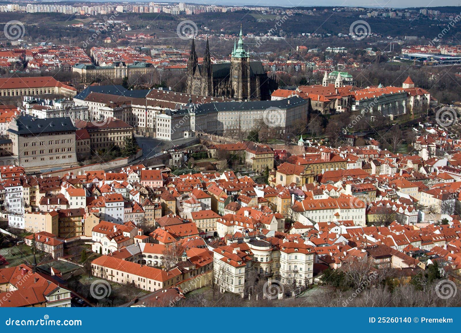 Aerial View of Prague Castle Stock Photo - Image of destinations ...