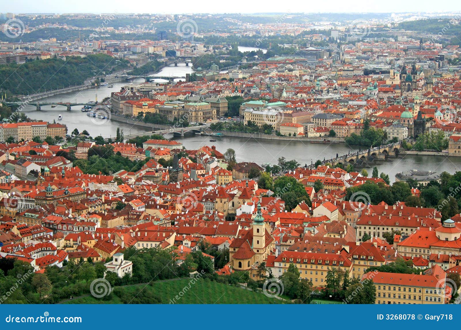 The Aerial View of Prague City Stock Photo - Image of karlovy ...