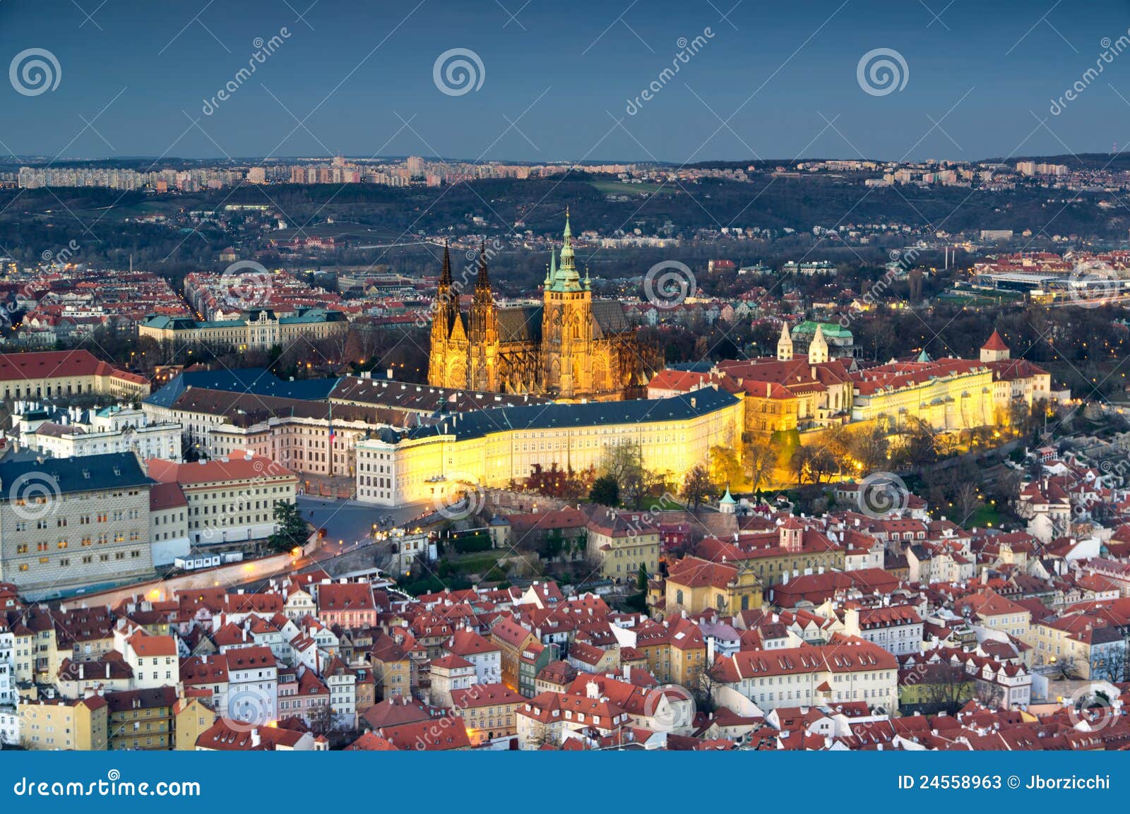 Aerial View of Prague, Czech Republich Stock Image - Image of break ...
