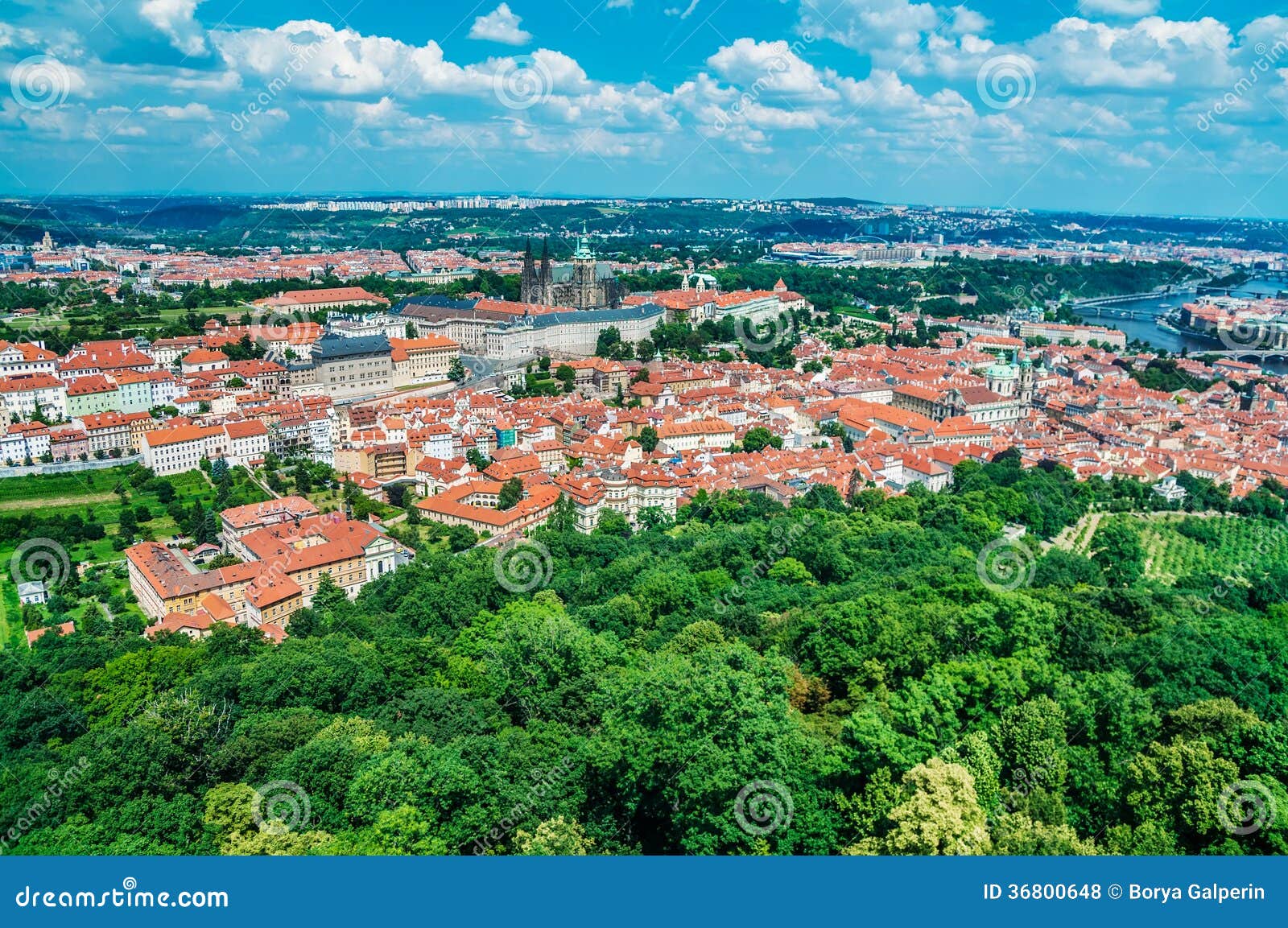 Aerial view of Prague stock photo. Image of architectural - 36800648