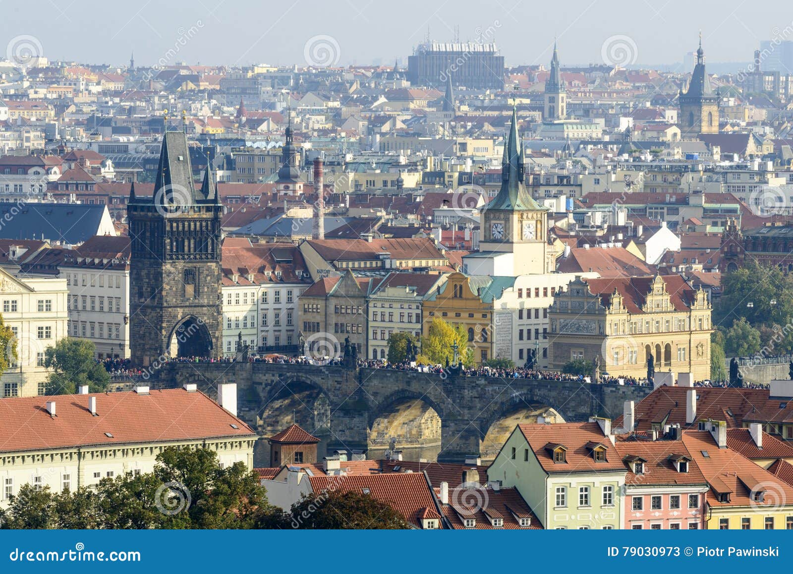 Aerial view of Prague stock image. Image of czech, historical - 79030973