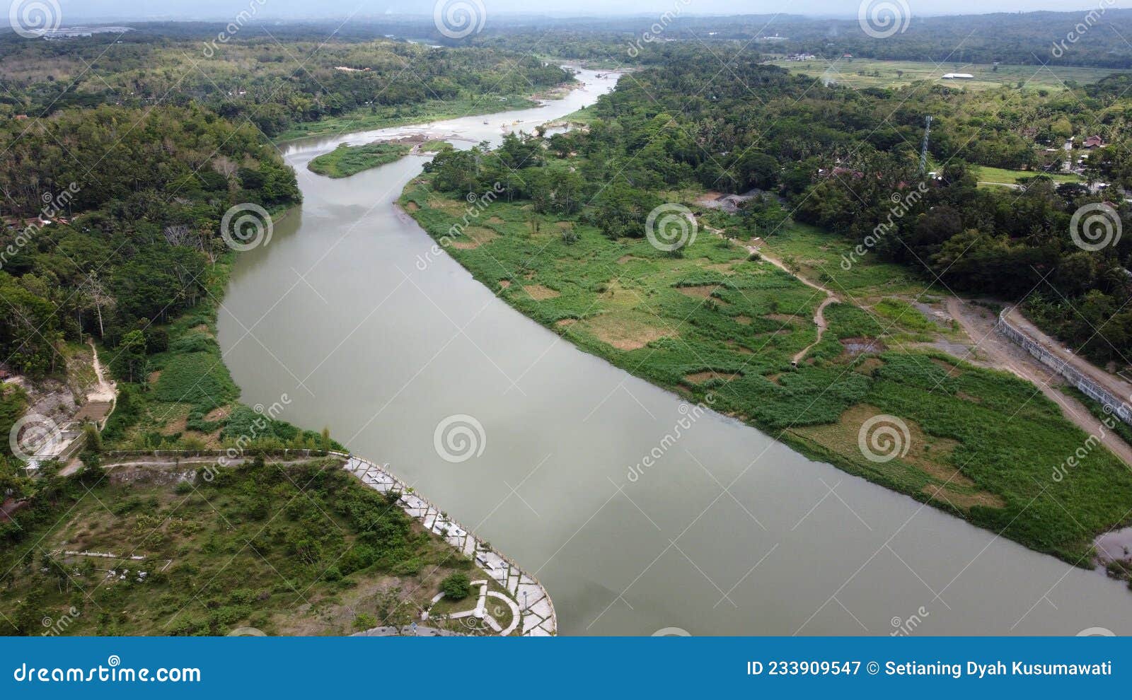 Aerial View of Progo River. Progo River is One of the Largest River in ...