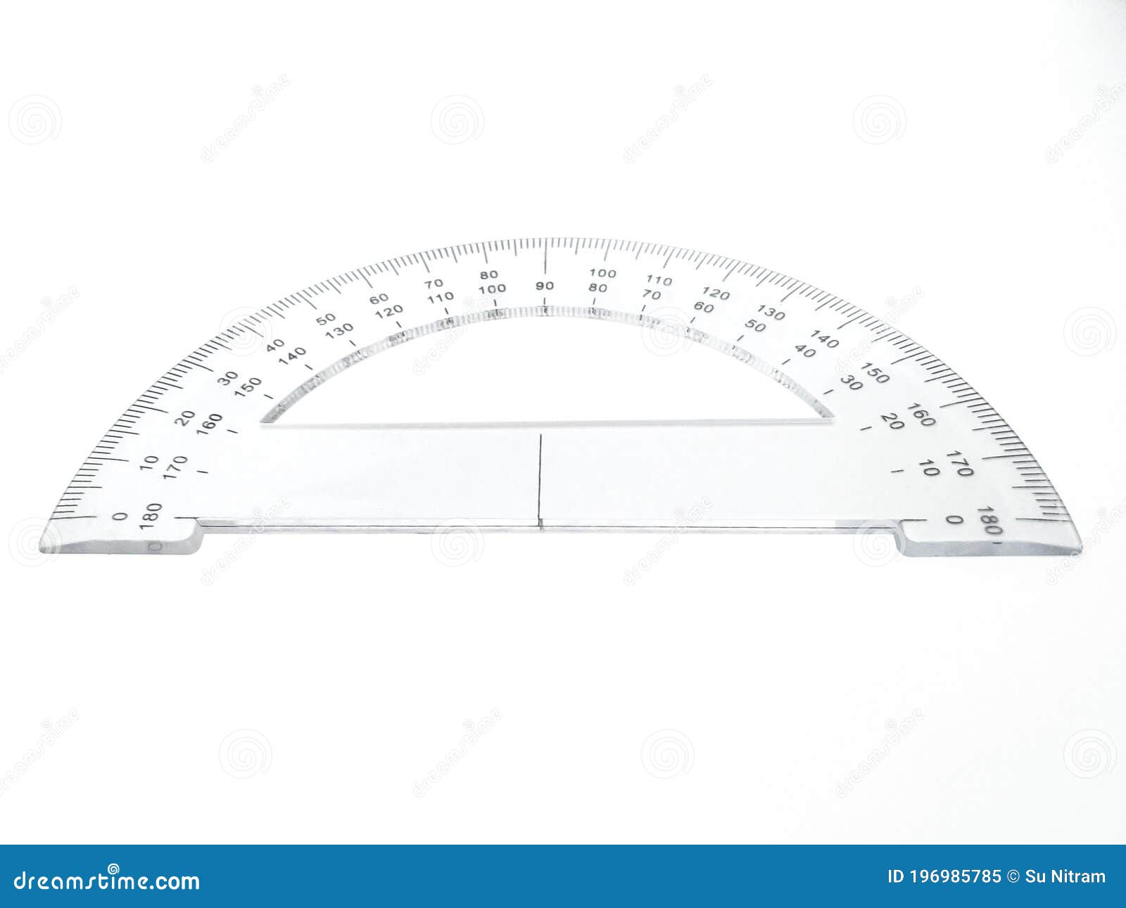 Aerial View of Protractor for Measuring Degrees Isolated on White ...