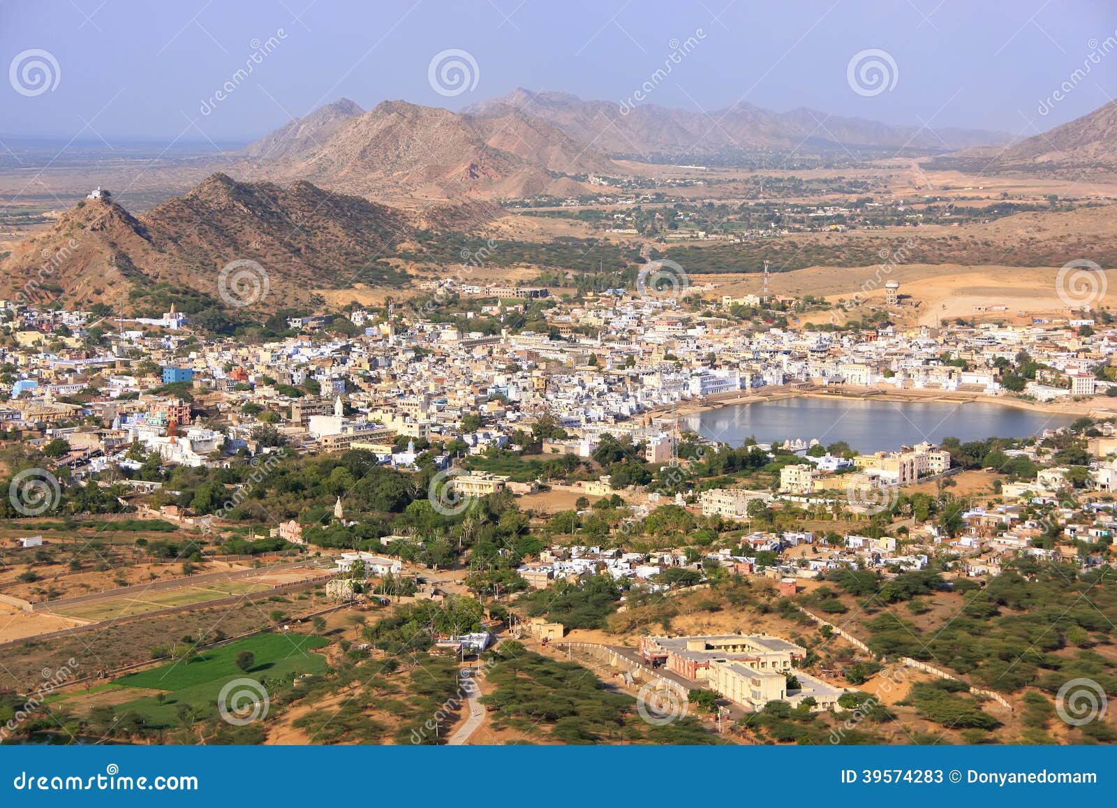 Aerial View of Pushkar City, India Stock Image - Image of architecture ...