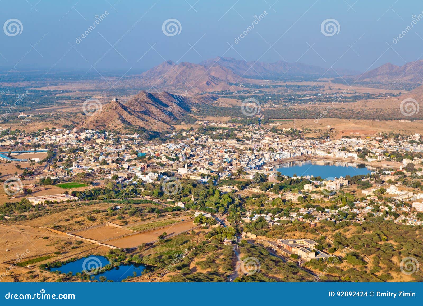 Aerial View of Pushkar in Rajastan, India Stock Photo - Image of asian ...