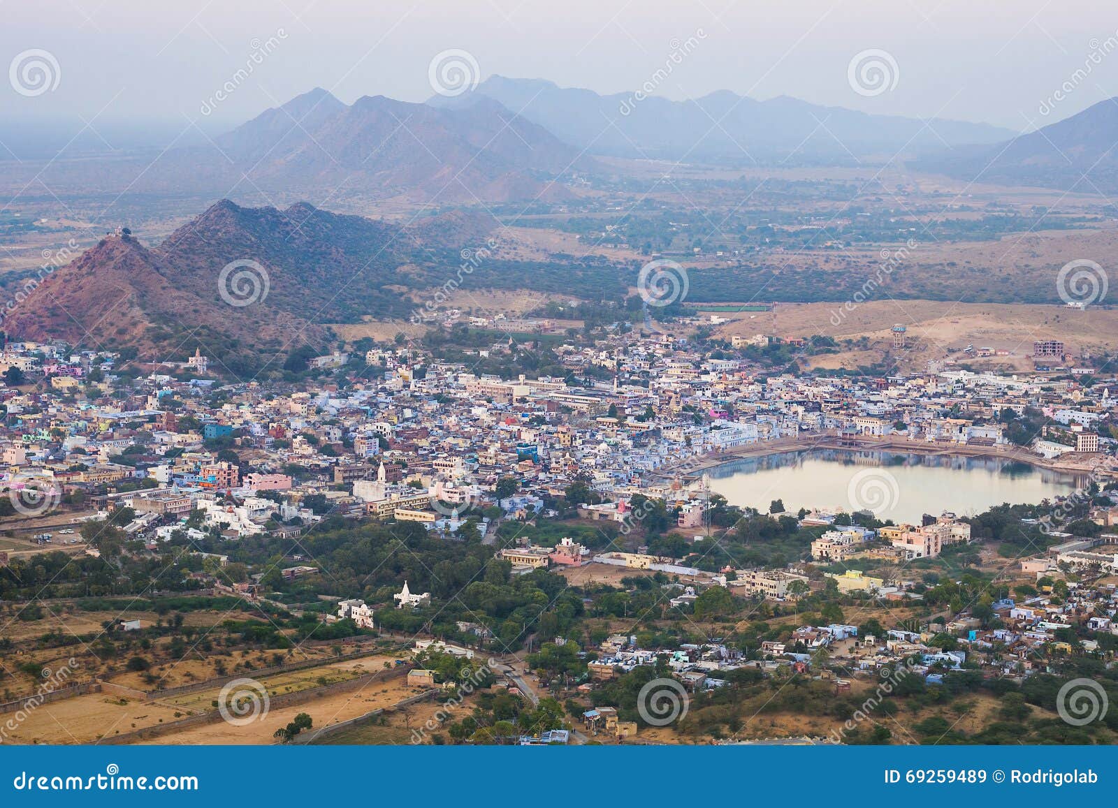 Aerial View of Pushkar, Rajasthan, India Stock Image - Image of ...