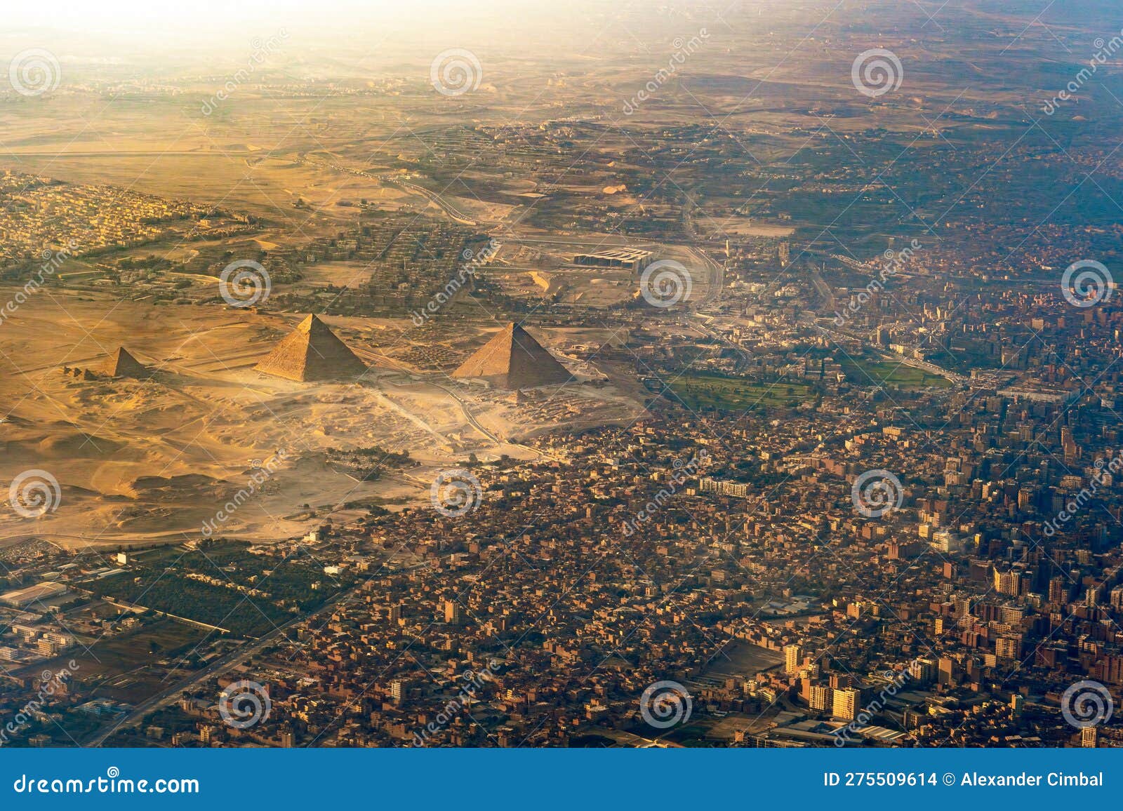 Aerial View of Pyramids of Giza in Egypt Stock Photo - Image of stone ...