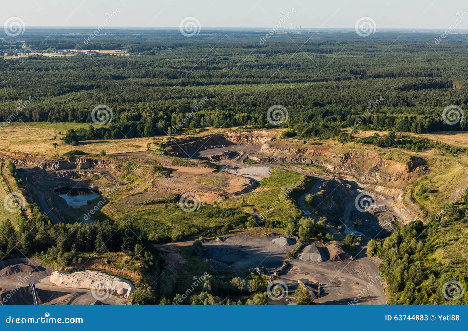 Aerial View of Quarry Stone Processing Line Stock Image - Image of rock ...