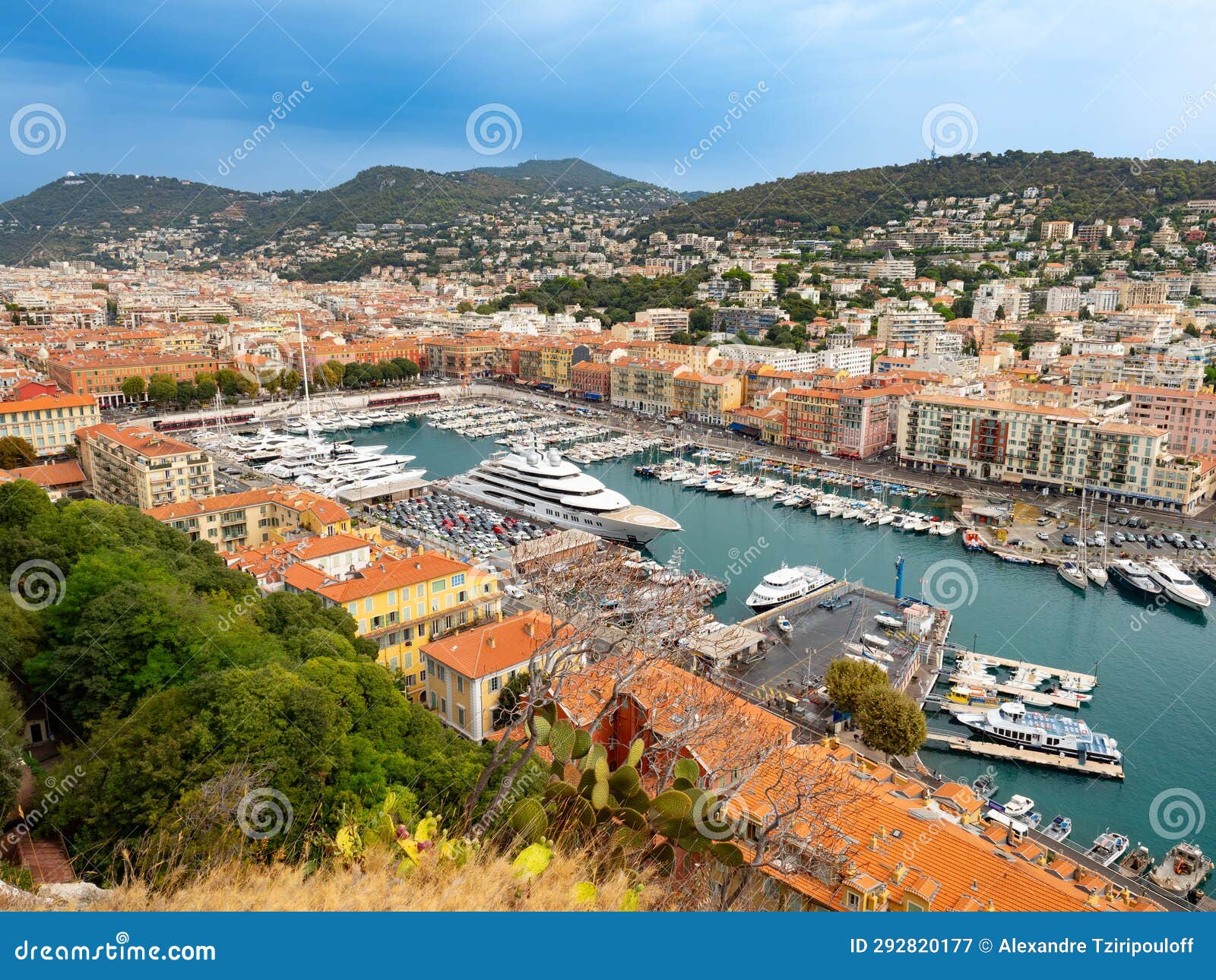 Aerial View of the Quartier Du Port in Nice. Stock Image - Image of ...