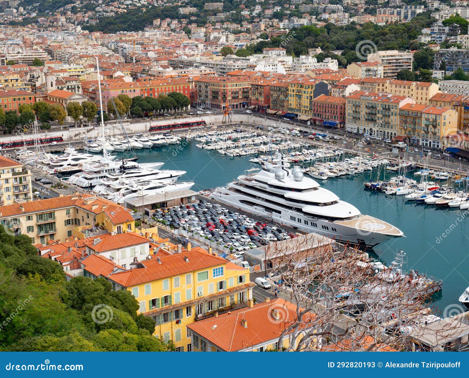Aerial View of the Quartier Du Port in Nice. Stock Image - Image of ...