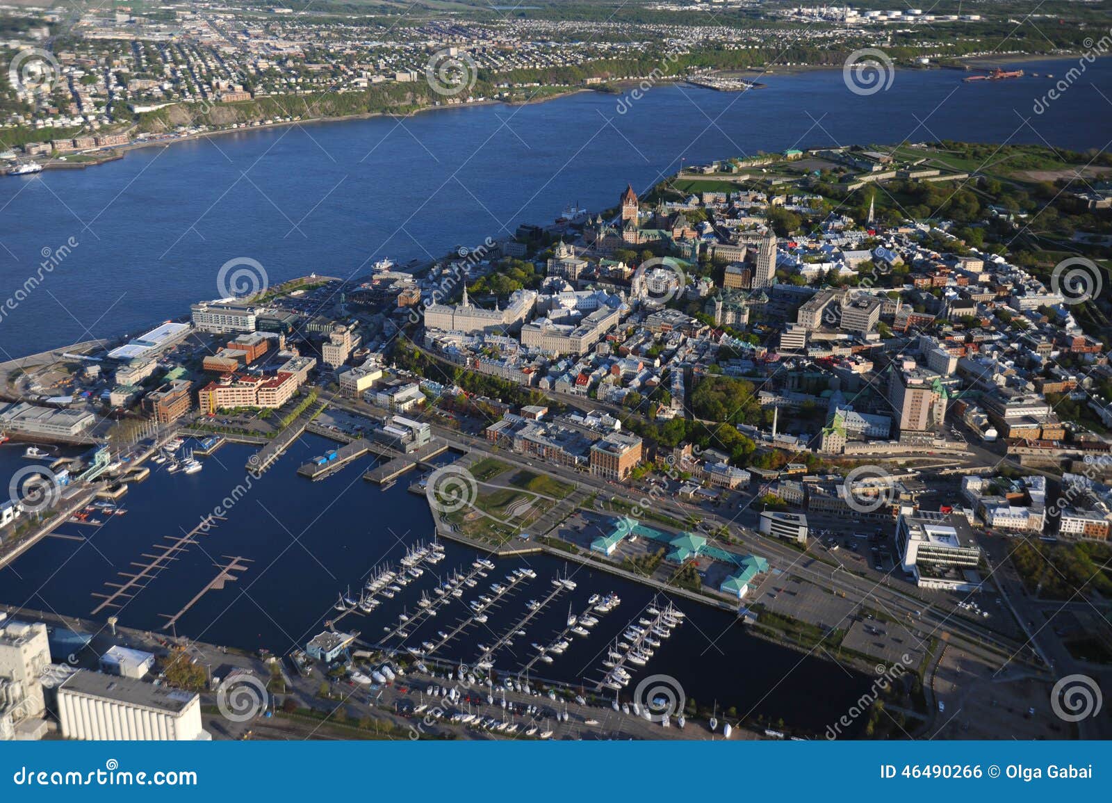 Aerial view of Quebec City stock photo. Image of fort - 46490266