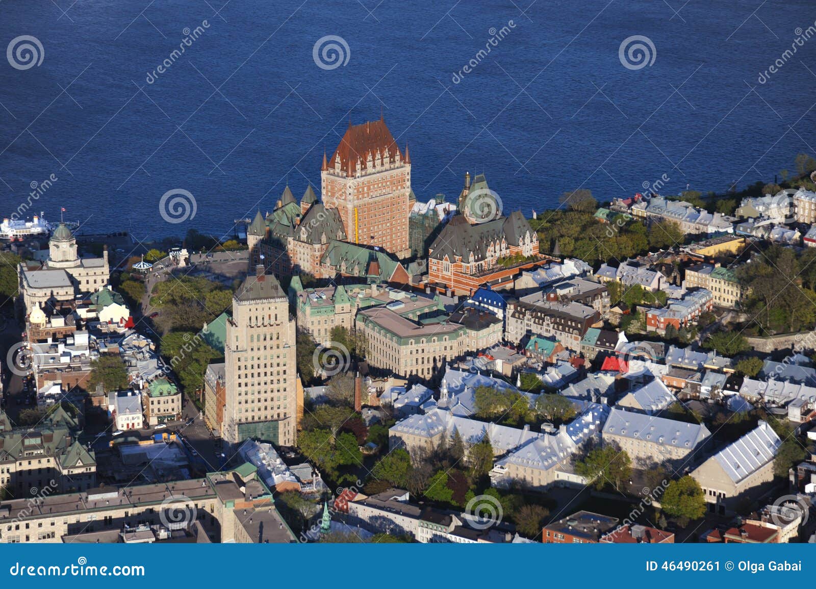 Aerial view of Quebec City stock image. Image of high - 46490261