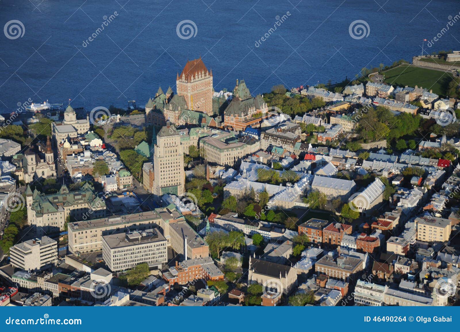 Aerial view of Quebec City stock photo. Image of flight - 46490264