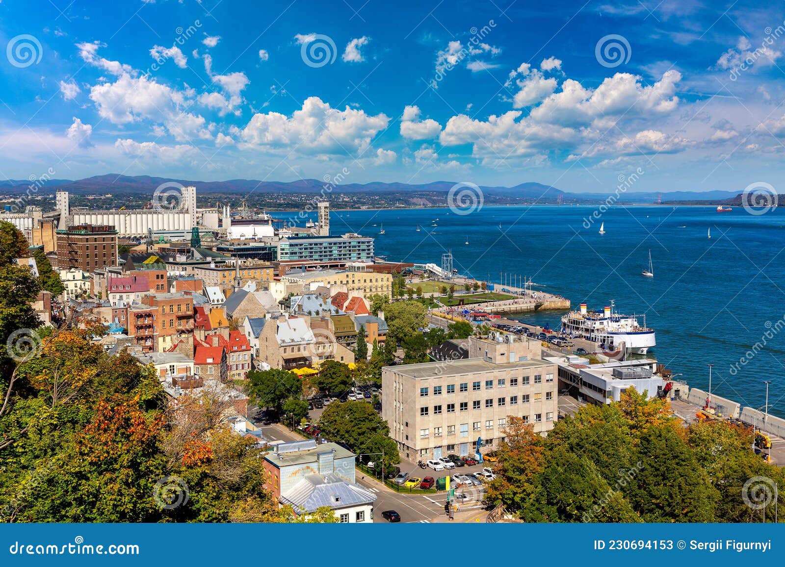 Aerial view of Quebec city stock image. Image of daytime - 230694153