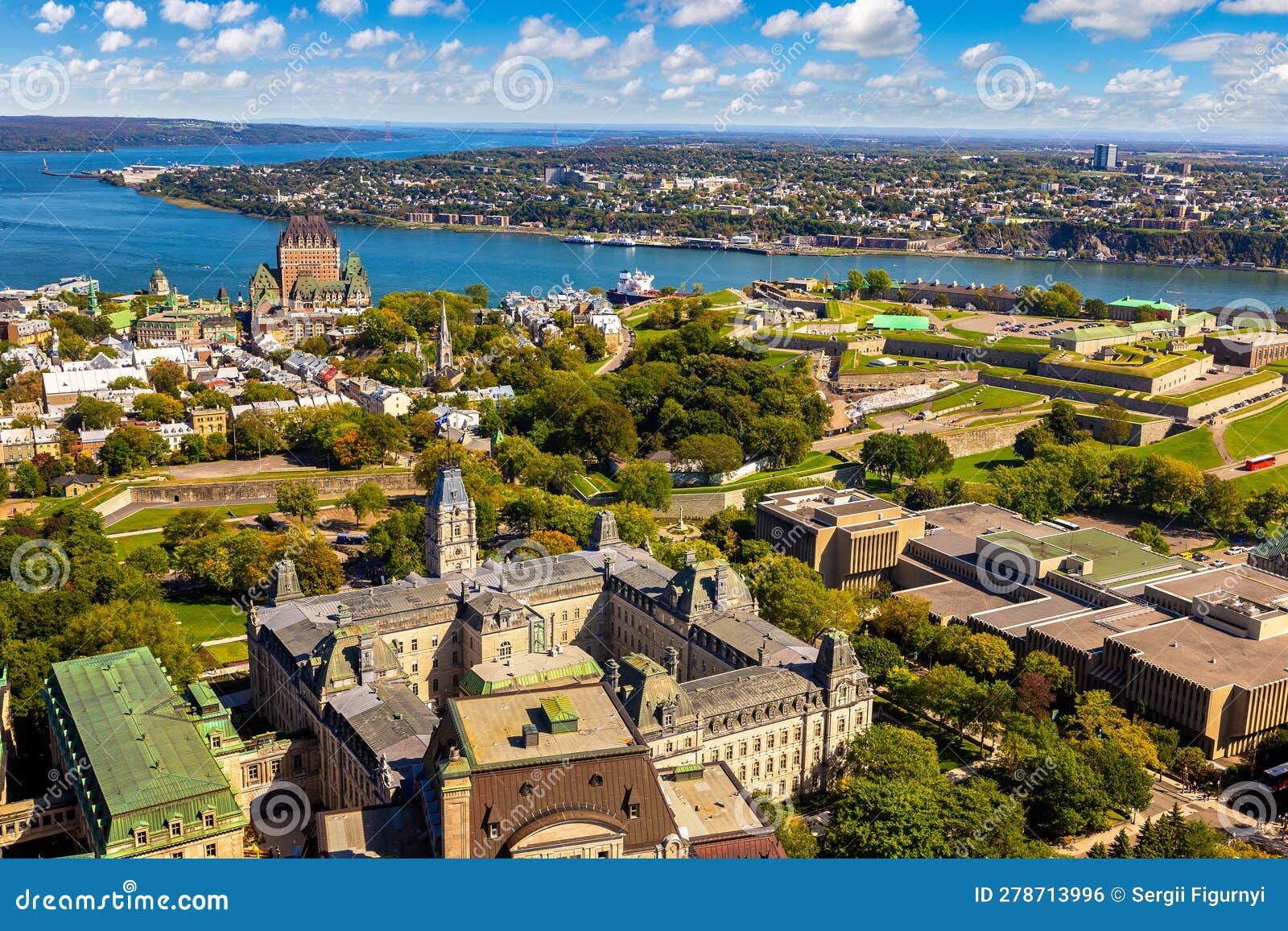 Aerial view of Quebec city stock photo. Image of national - 278713996