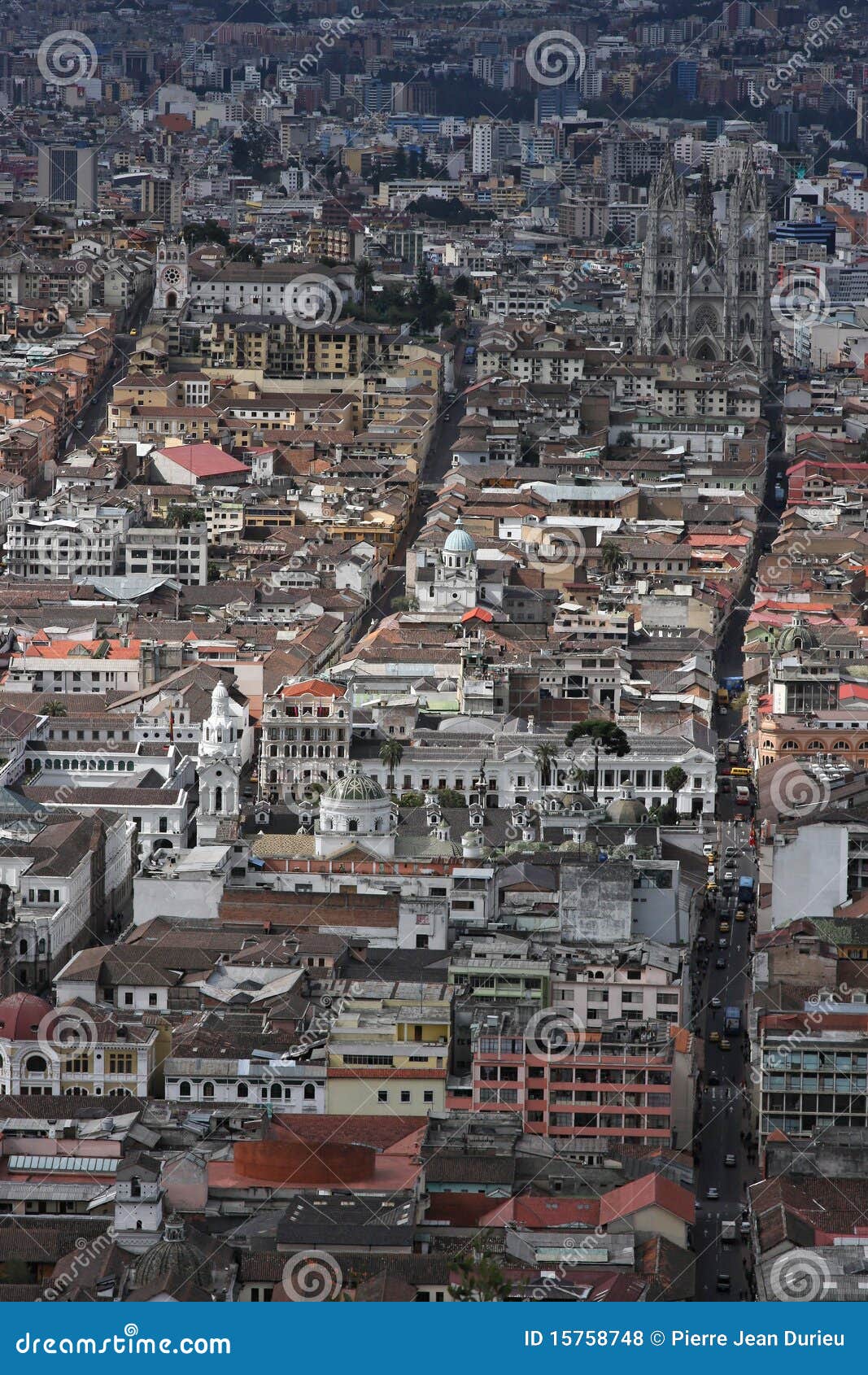 Aerial view of Quito stock photo. Image of view, architecture - 15758748