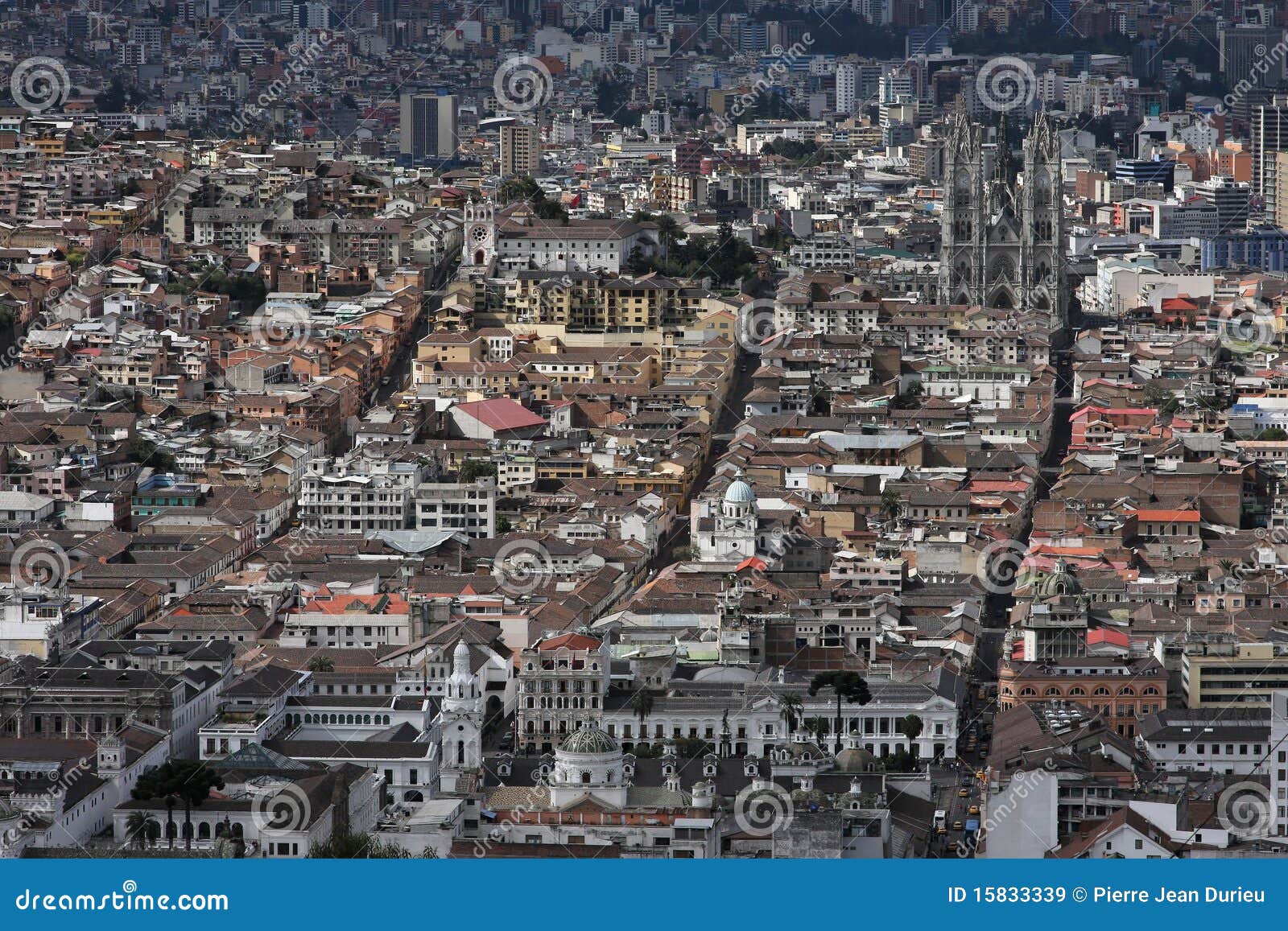 Aerial view of Quito stock image. Image of aerial, travel - 15833339