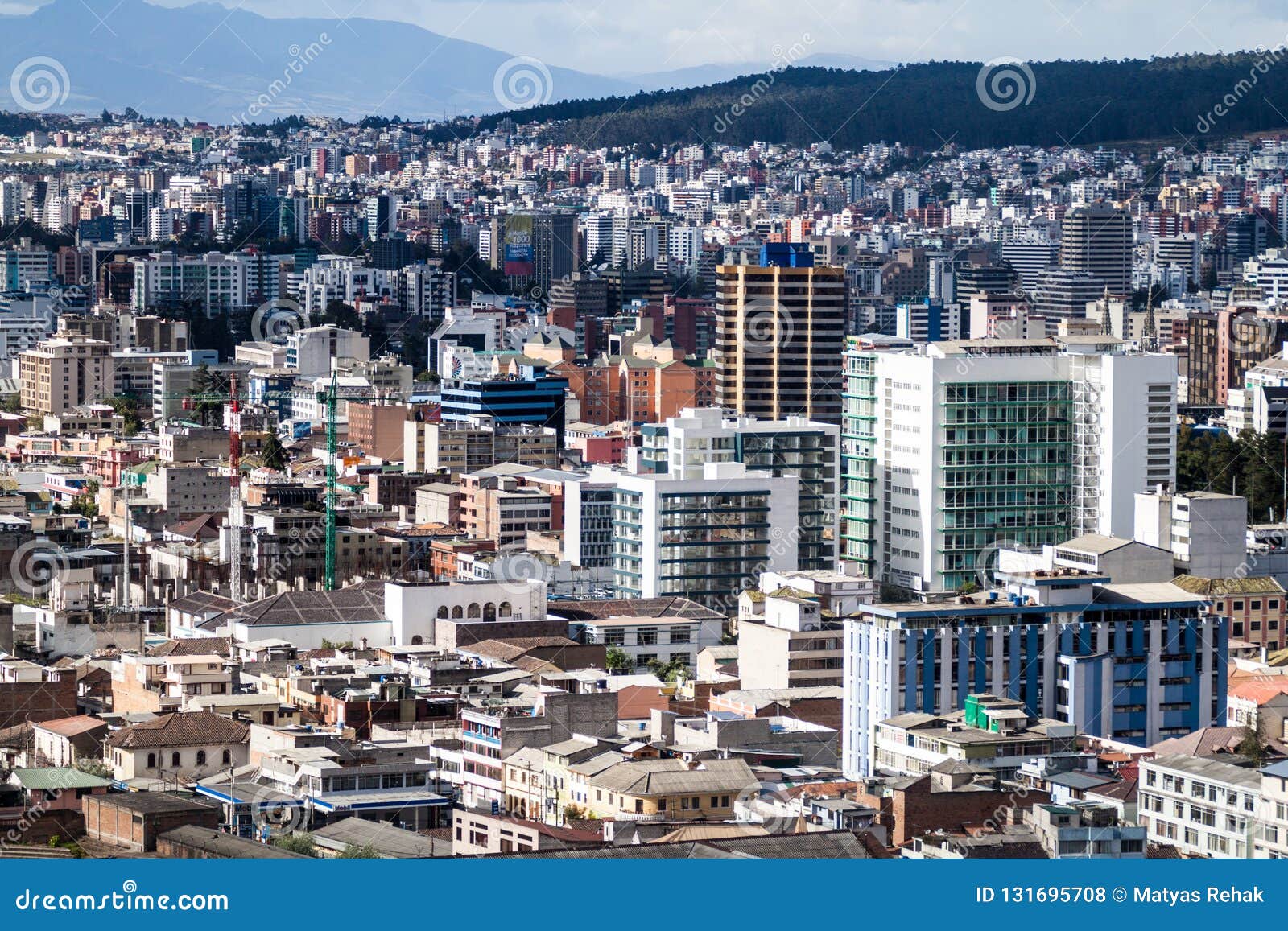 Aerial view of Quito editorial stock photo. Image of street - 131695708