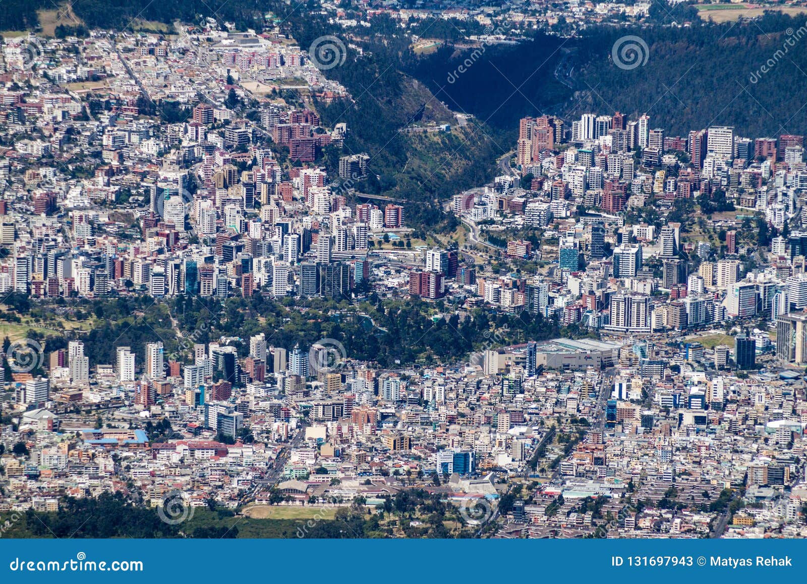 Aerial view of Quito editorial stock photo. Image of ecuador - 131697943
