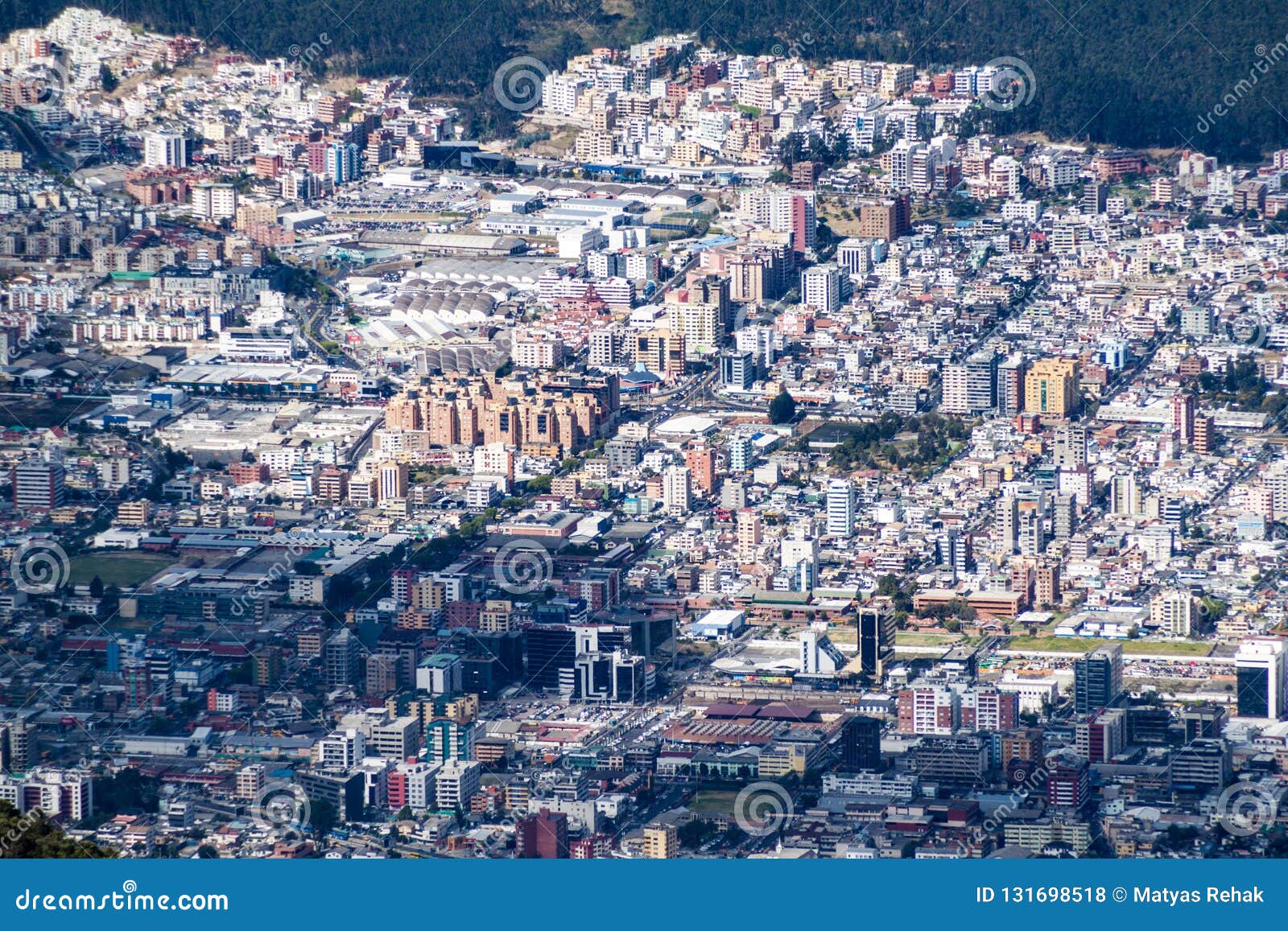 Aerial view of Quito editorial stock photo. Image of church - 131698518