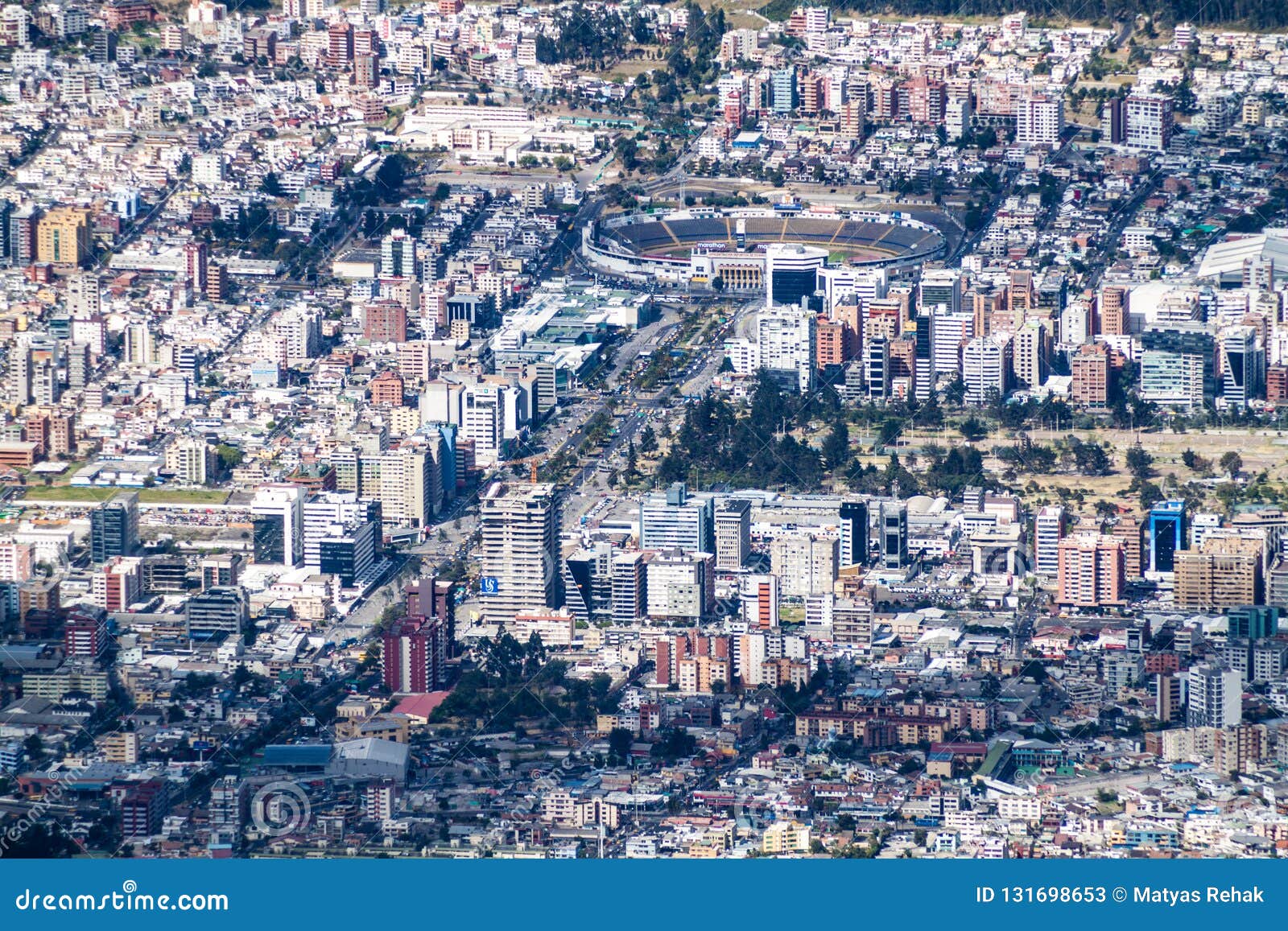 Aerial view of Quito editorial stock photo. Image of city - 131698653