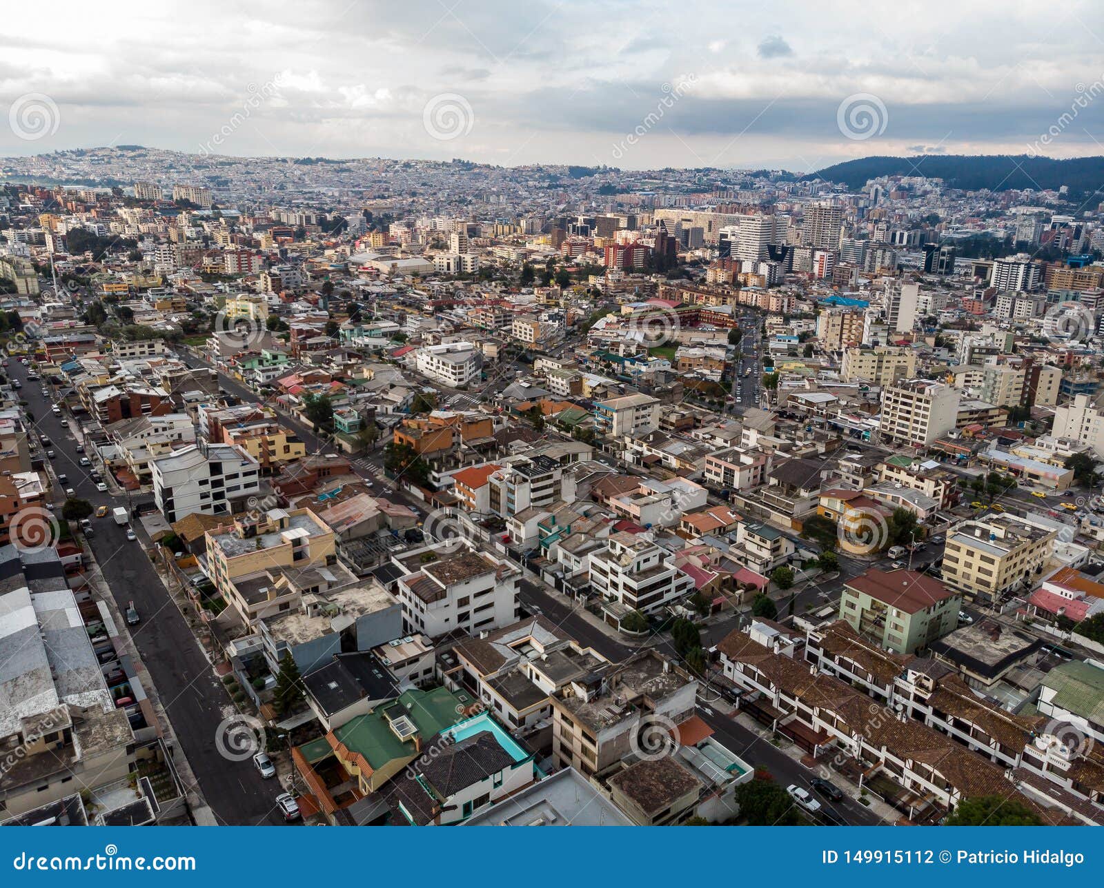 Aerial view of Quito stock photo. Image of urban, andes - 149915112