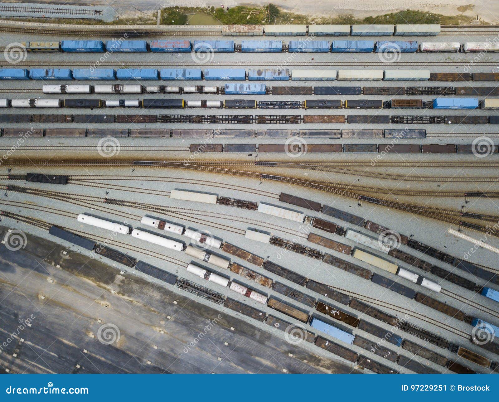 Aerial View of Railroad Rail Yard Stock Image - Image of service, rail ...