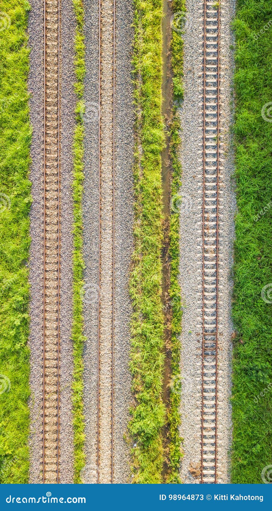 An Aerial View of Railroad Tracks Stock Image - Image of background ...