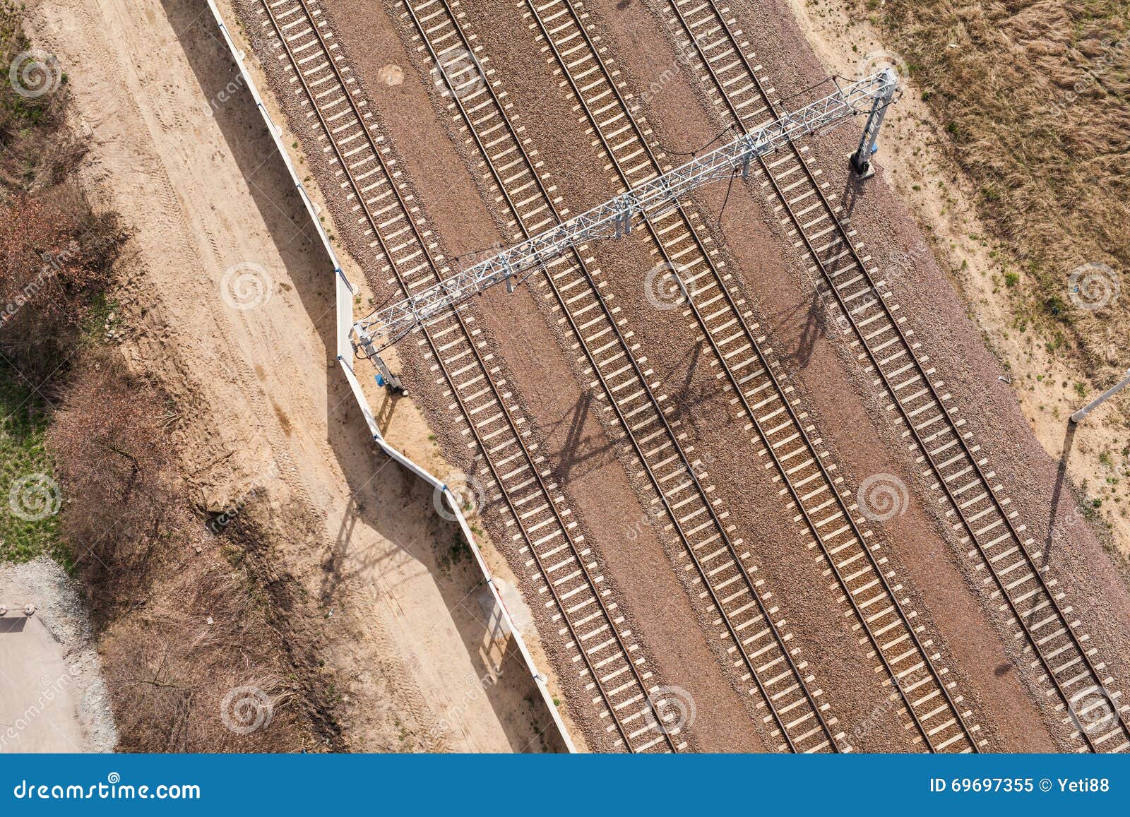 Aerial View of Railway Tracks Stock Image - Image of rail, railway ...
